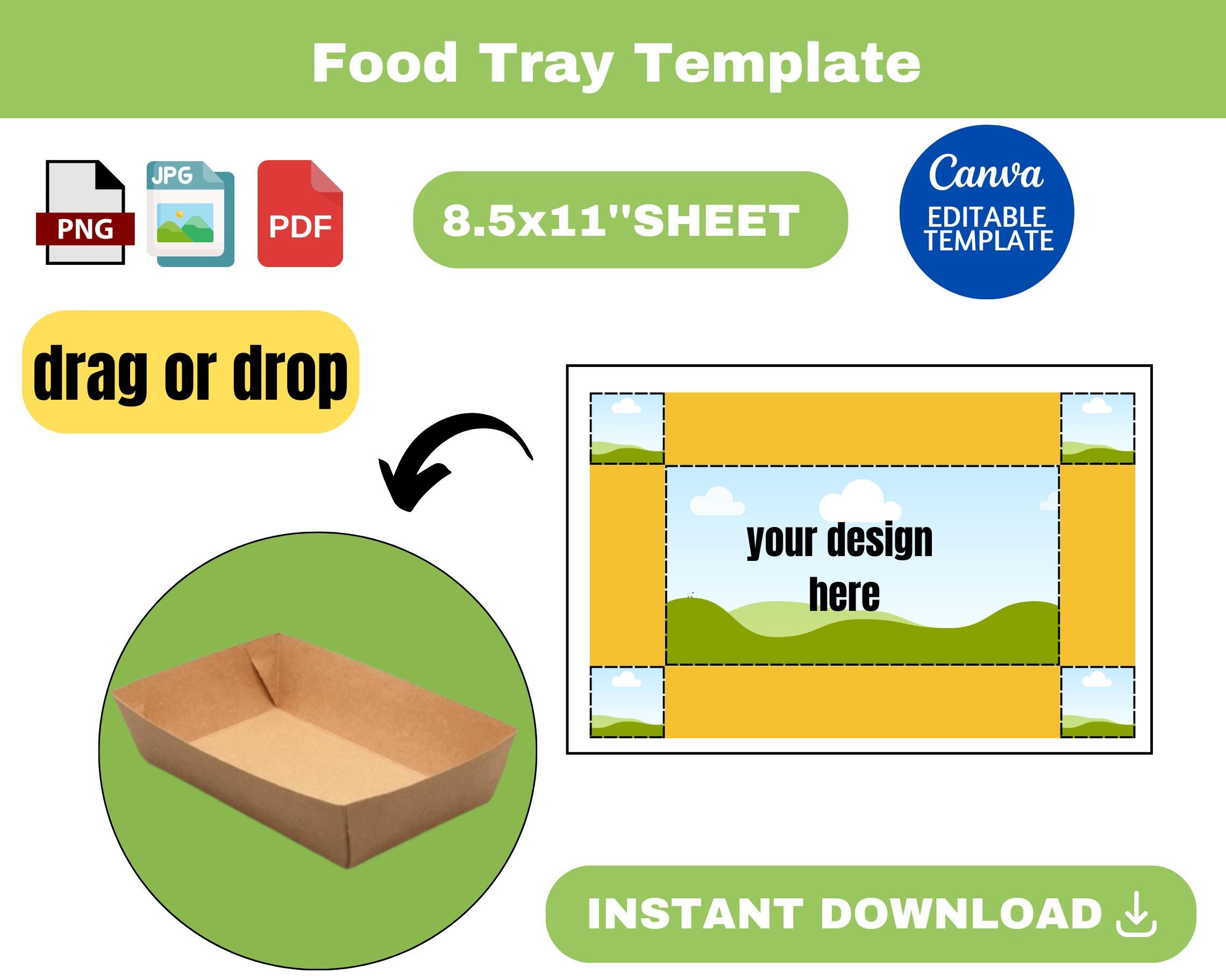 Food Tray Template, Food Tray SVG, Treat Tray Template, Tray Packaging ...