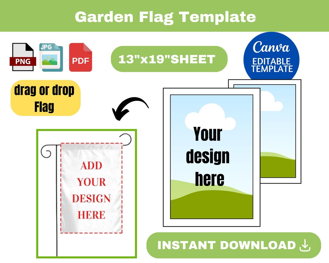 Garden Flag Template, Garden Flag SVG, Garden Flag, Flag Sublimation ...
