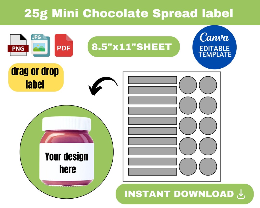 Chocolate Template, Spread Label Template, Chocolate Spread, Label SVG ...