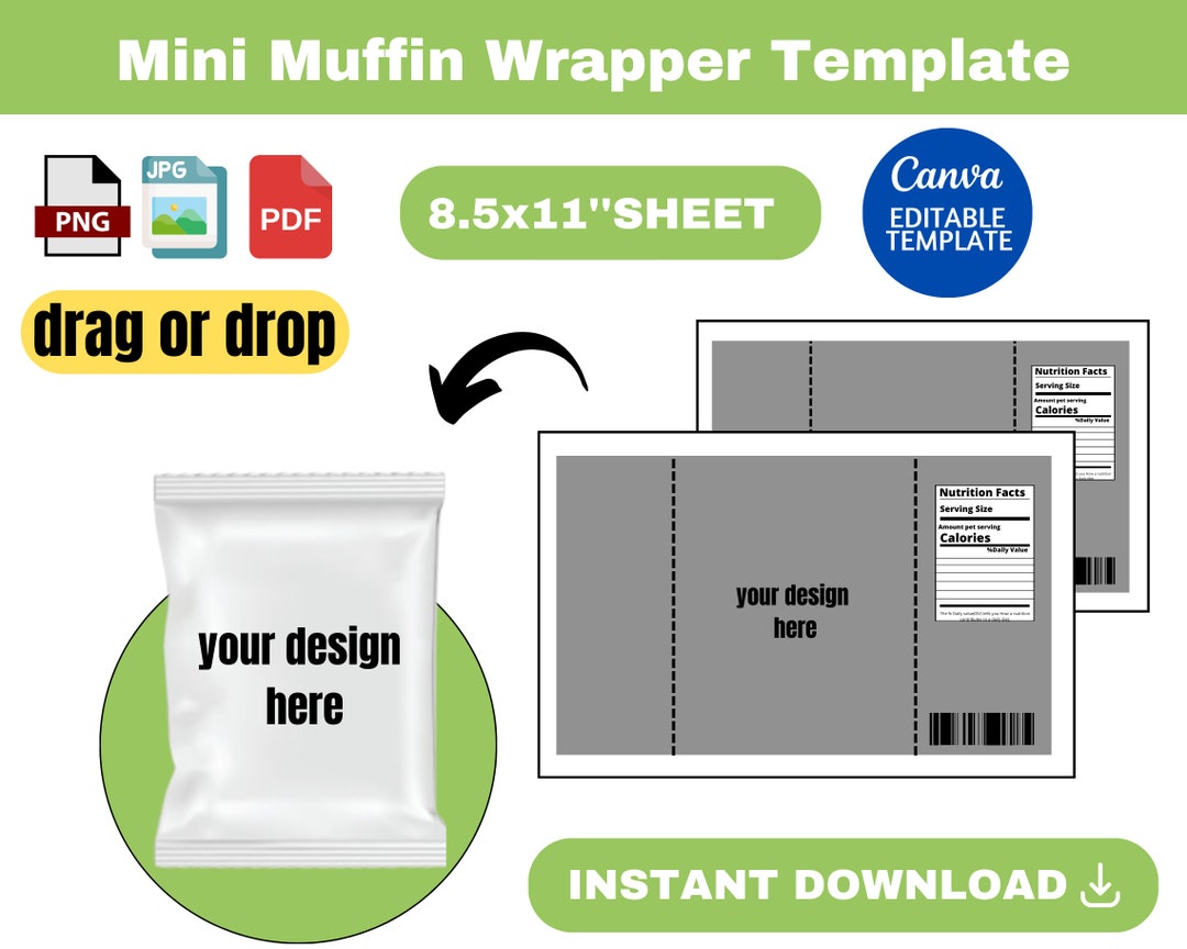 Mini Muffin Wrapper Template, Mini Muffin Wrapper SVG, Mini Muffin ...