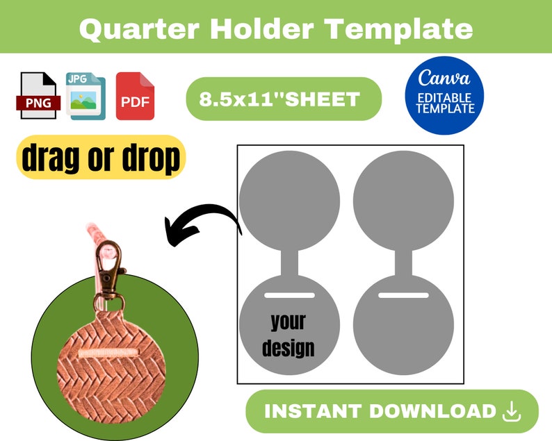 Quarter Holder Template, Quarter Holder SVG, Quarter Holder, Coin ...