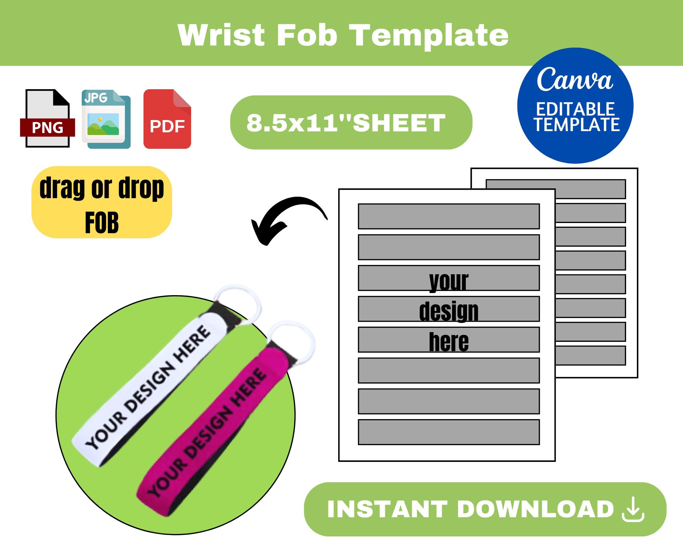 Wrist Fob Template, Wrist Fob SVG, Wristlet Sublimation Template ...