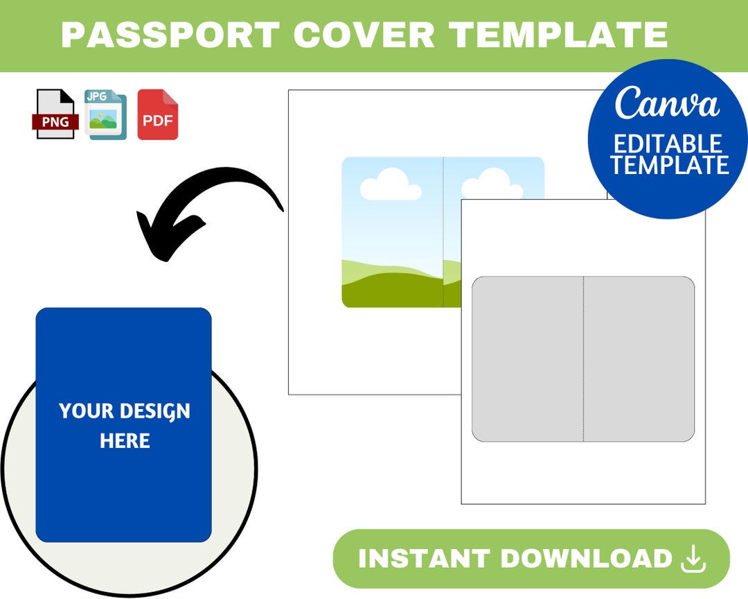 Passport Cover Template, Passport Case, Customizable Passport Cover ...