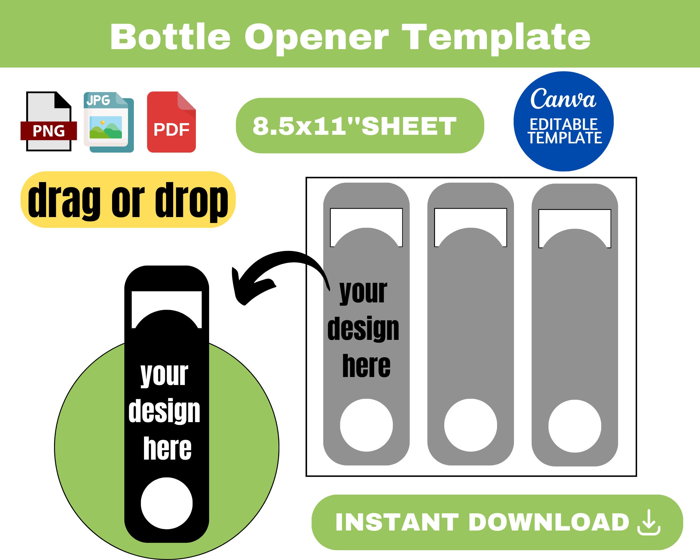 Bottle Opener Template, Bottle Opener SVG, Bottle Opener Label, Wrapper ...
