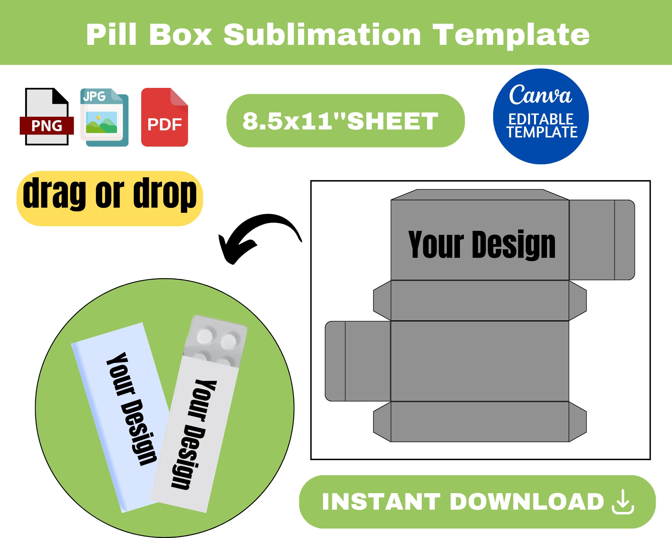 Pill Box Template, Pill Box Template SVG, Pill Box, Pill Box ...