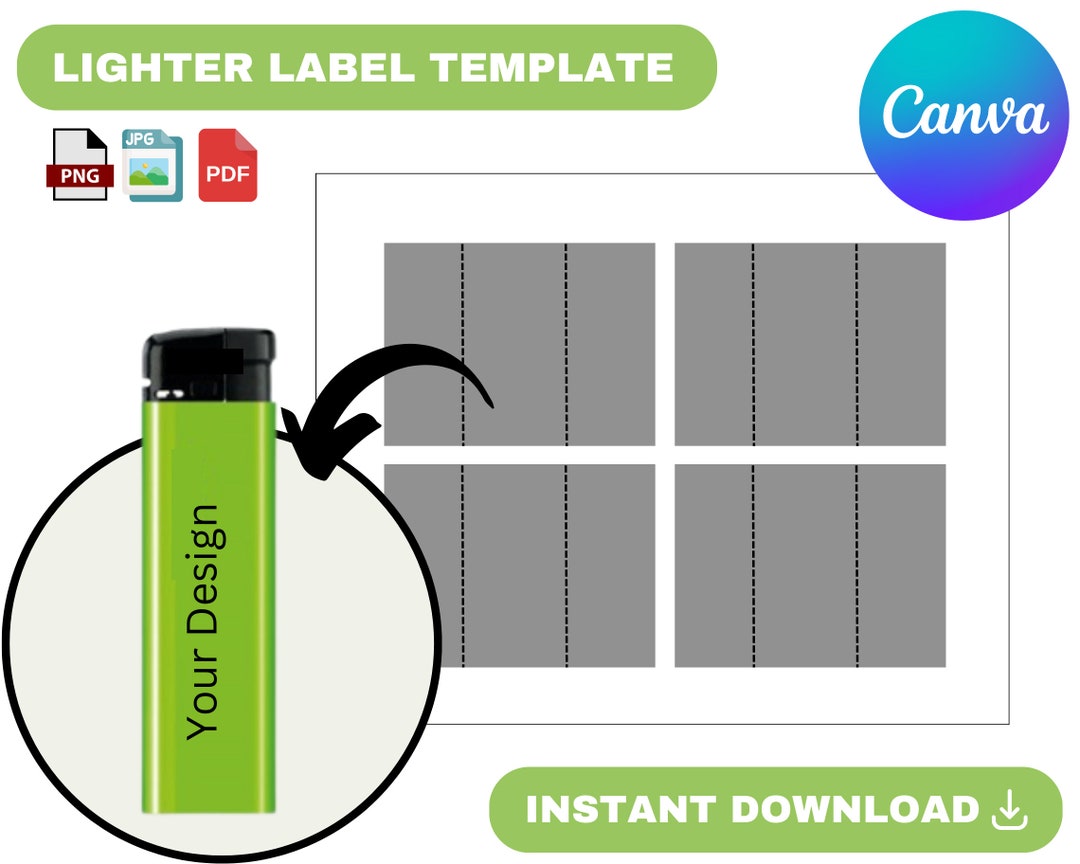 Lighter Label, Lighter Label Template, Party Favors Template, Lighter ...