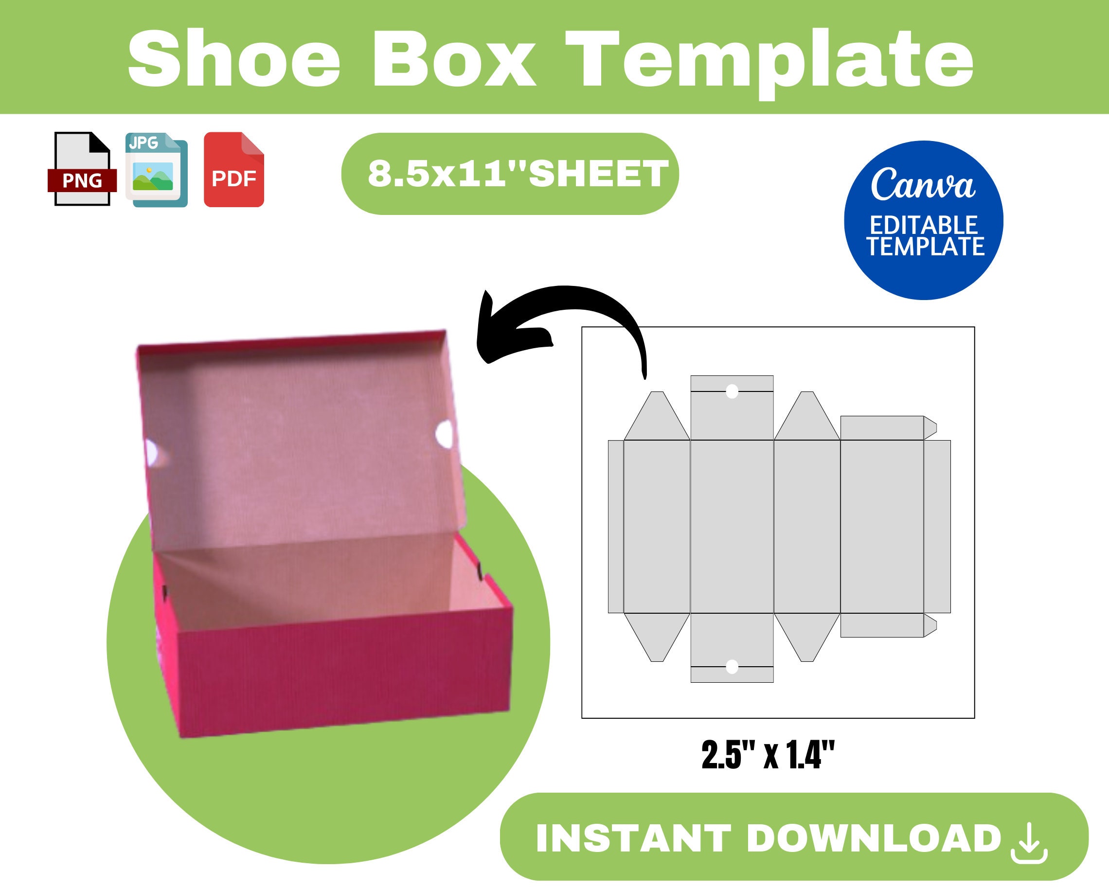 Shoe Box Template, Shoe Box SVG, Sneaker Box Template, Shoe Box Label ...