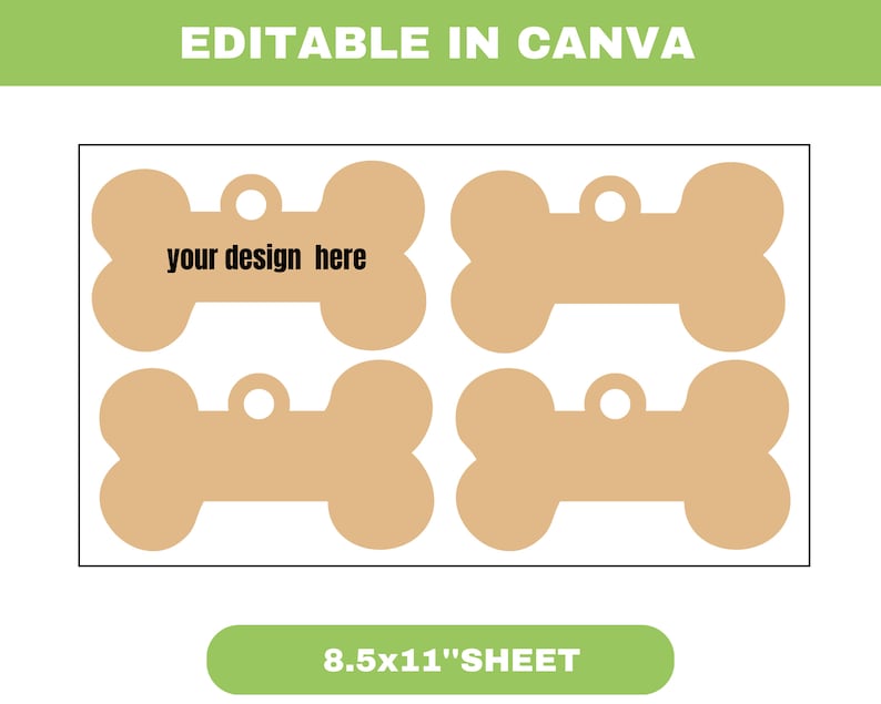 Dog Tag Template, Bone Tag Template, Bone Dog Tag, Dog Tag Sublimation ...