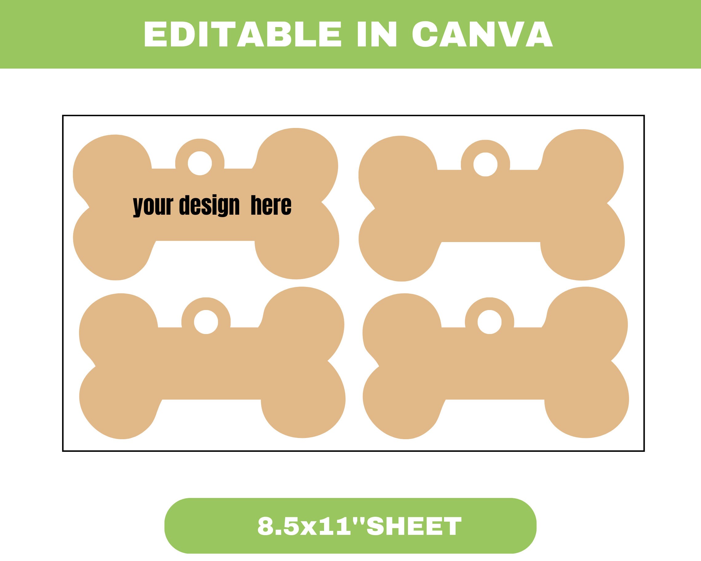 Dog Tag Template, Bone Tag Template, Bone Dog Tag, Dog Tag Sublimation ...