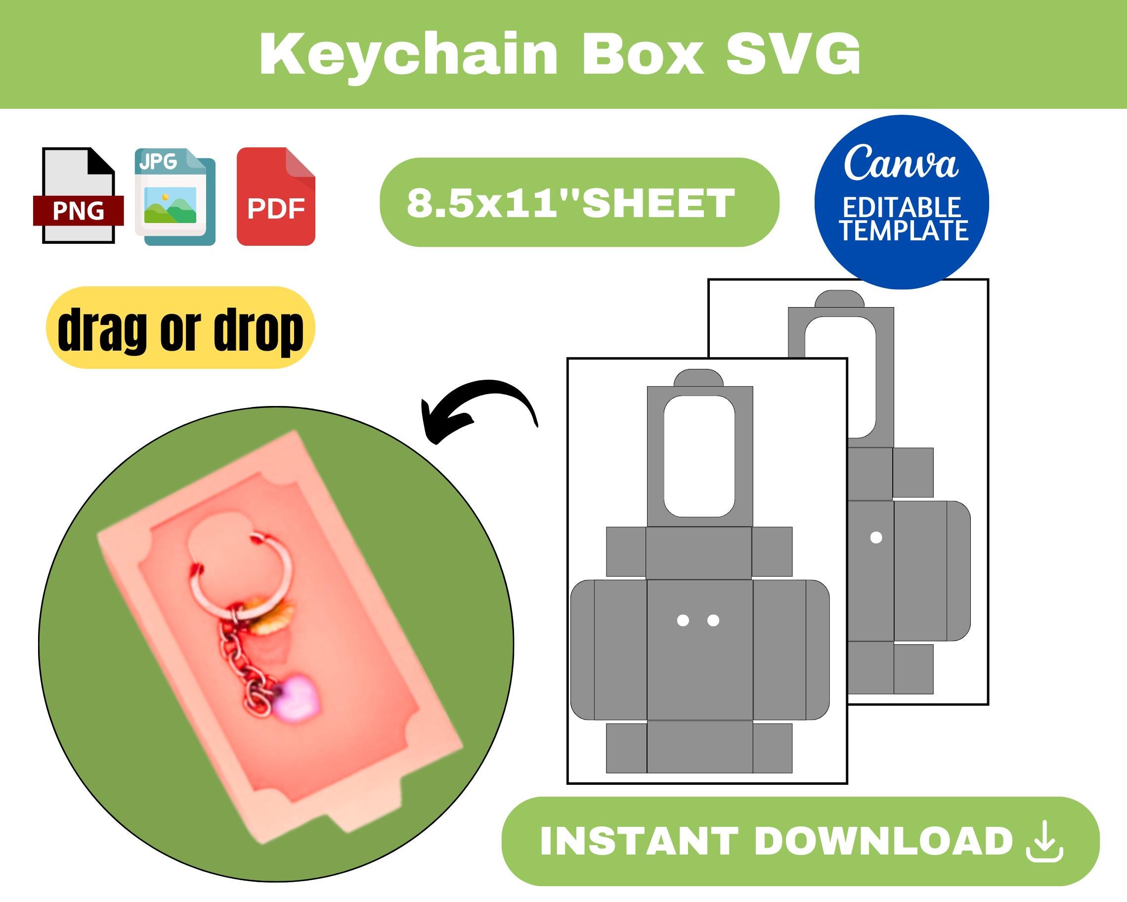 Keychain Box SVG, Keychain Box Template, Keychain Packaging, Keychain ...