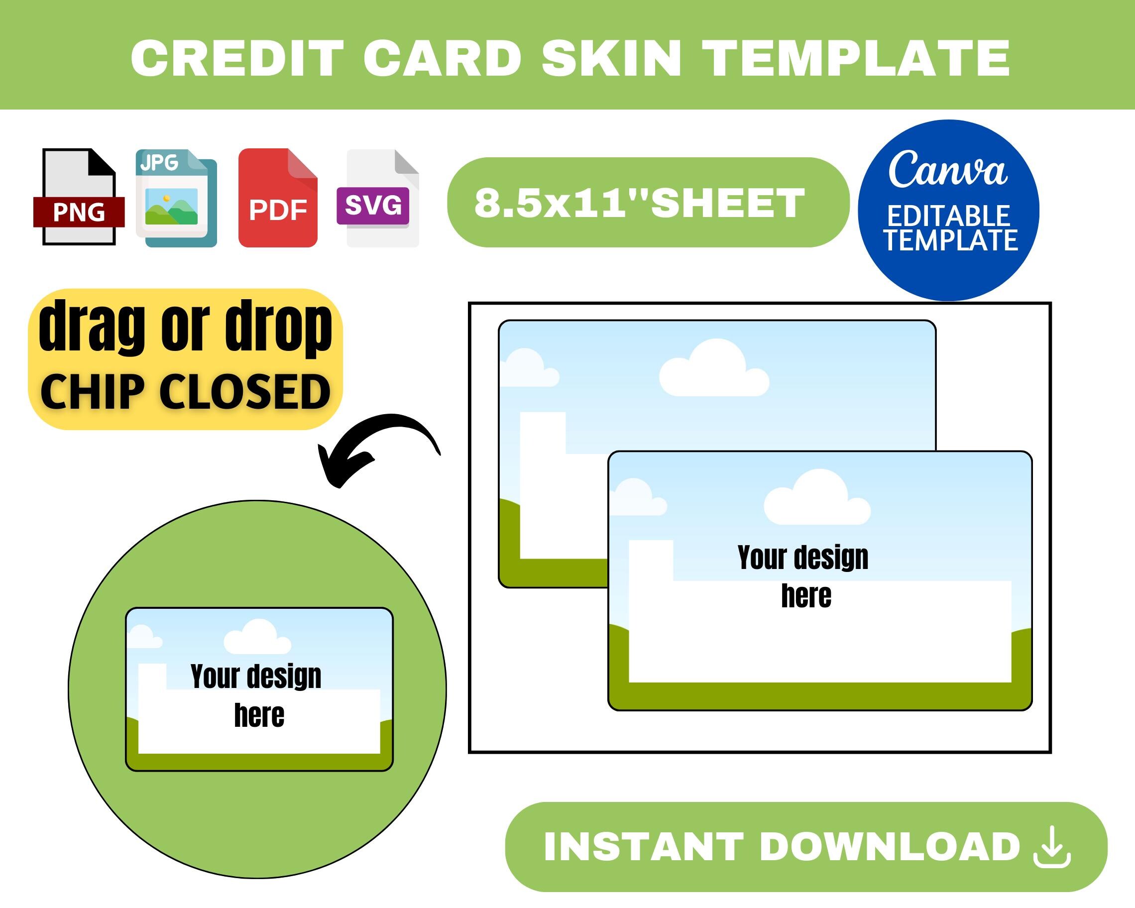 Credit Card Skin Template, Credit Card Skin, Debit Card Cover Template ...