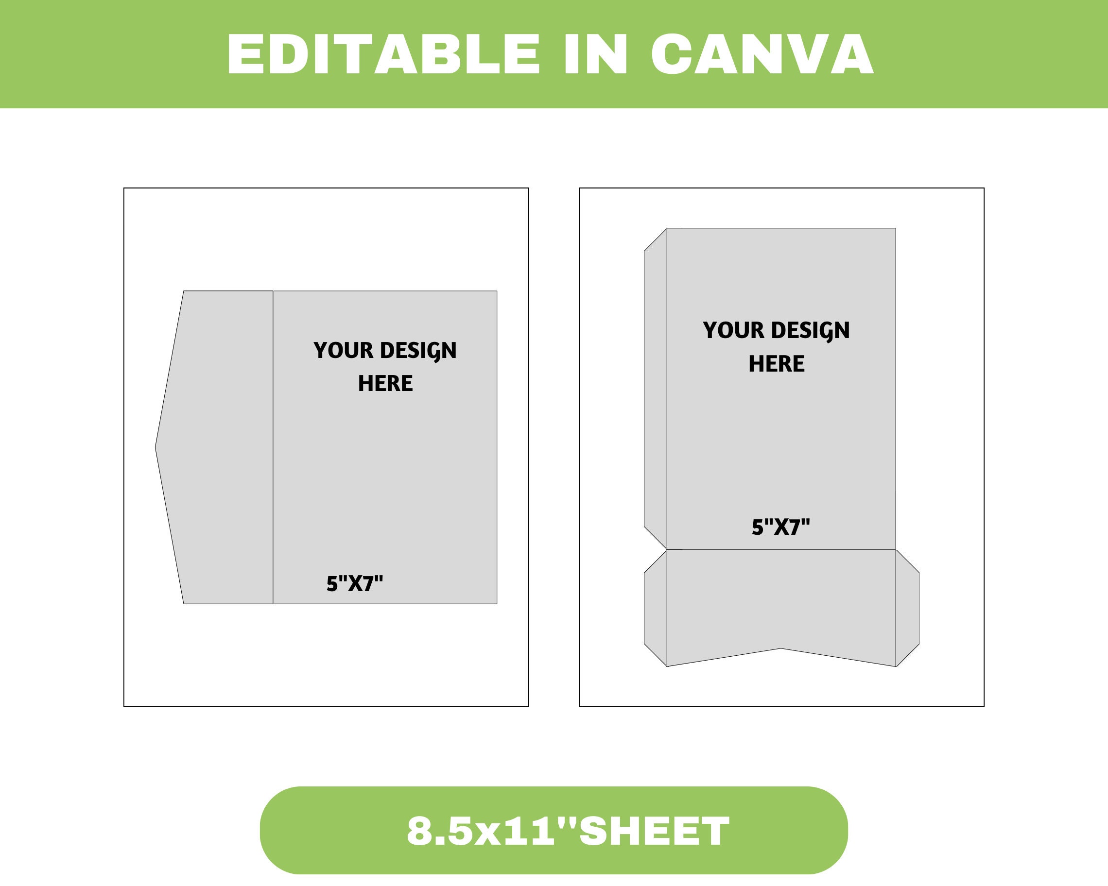 Pocketfold Template, Pocket Wedding Invitation Template, Pocketfold ...