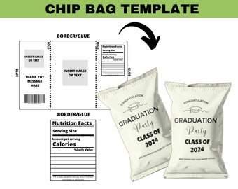 Editable Chip Bag Template, Chip Bag Template Canva, Chip Bag ...