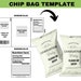 Chip Bag Template, Editable Chip Bags, Chip Bag Labels, Custom Chip ...