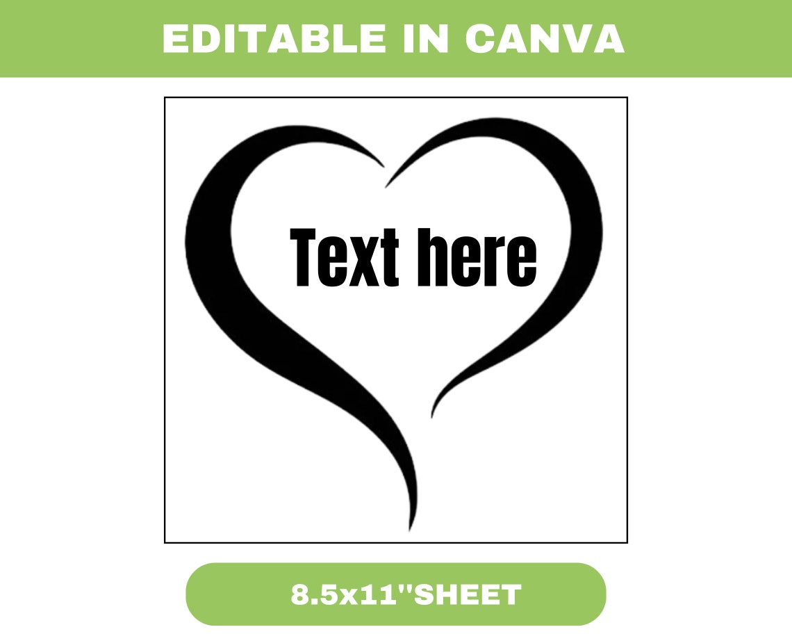 Open Heart Template, Open Heart SVG, Heart Shape Svg, Love Svg, Sketch ...