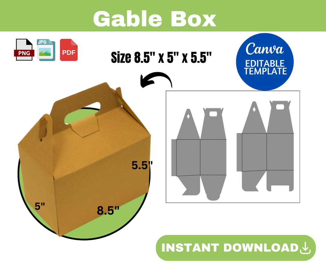 Gable Box Template, Gable Box SVG, Gift Box Svg, Party Favor Box ...
