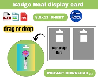 Badge Template, ID Badge Template, Staff Event Badge, Badge Template, Badge Canva, I.D. Tag ...