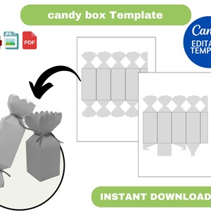 Candy Box Template, Candy Box SVG, Candy Shaped Box Svg, Party Favor ...