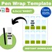 Pen Wrap Template, Pen Wrapper Template SVG, Glitter Pen Wraps, Pen ...