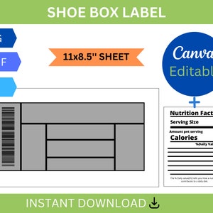 Shoe Box Label Template, Sneaker Box Template, Shoebox Label Template ...