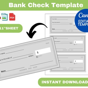 Bank Check Template, Money Check Template, Customizable Check Templates ...