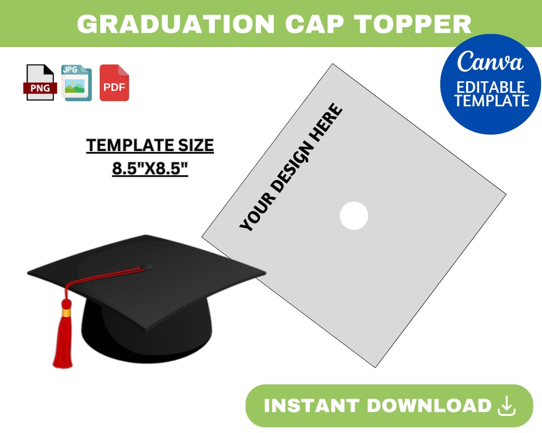 Graduation Cap Topper, Graduation Cap Template, Custom Graduation Cap ...