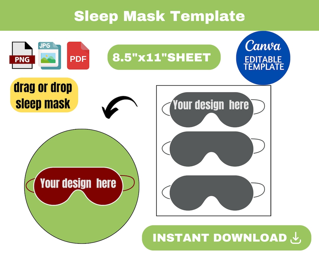 Sleep Mask Template, Sleep Mask SVG, Sleep Mask, Sleep Eye Mask ...