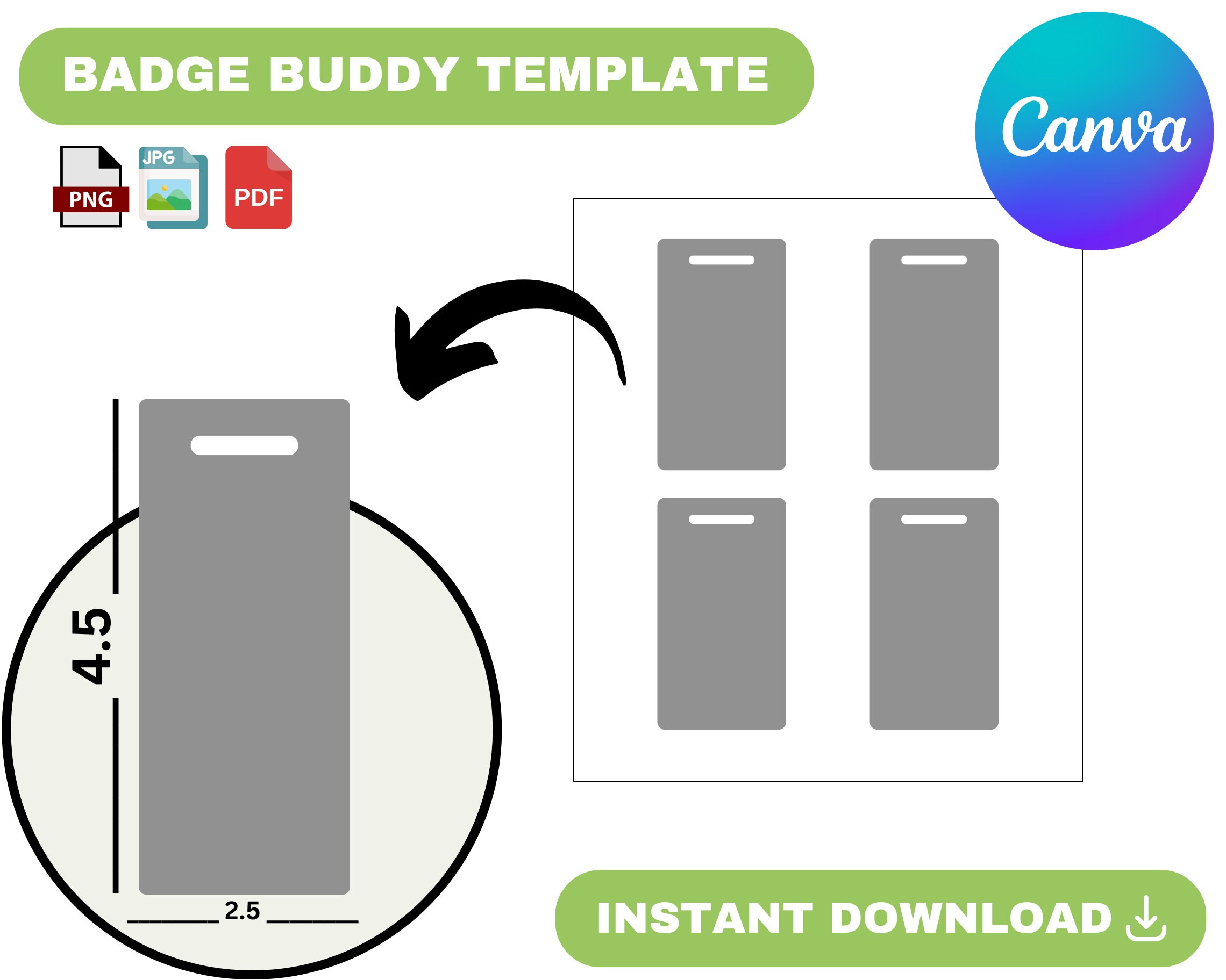 Badge Buddy Display Cards, ID Badge Template, Badge Template, Staff ...