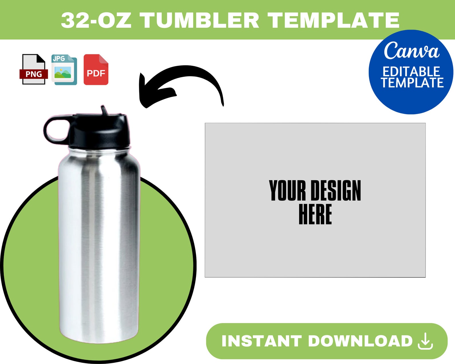 Tumbler Template, 32 Oz Tumbler Wrap Template, Skinny Tumbler Png ...