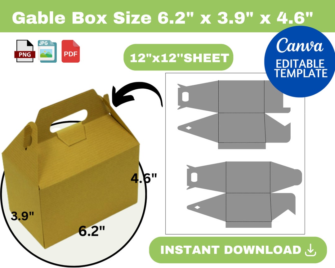 Gable Box Template, Gable Box SVG, Gift Box Svg, Party Favor Box ...
