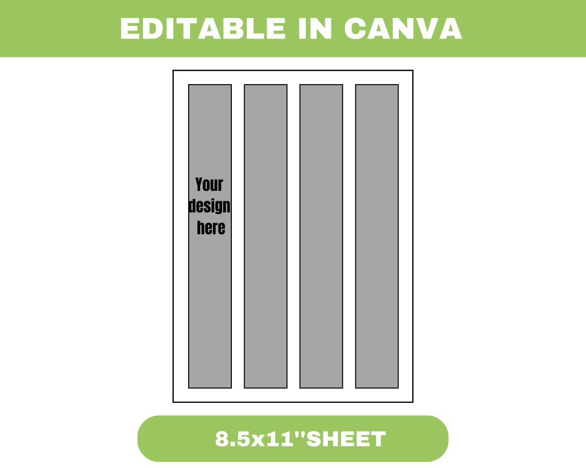 Book Spine Template, Book Spine SVG, Book Spine, Wrapper, Label, Canva ...