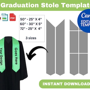 Graduation Stole Template, Custom Graduation Stole Svg, Custom Grad ...