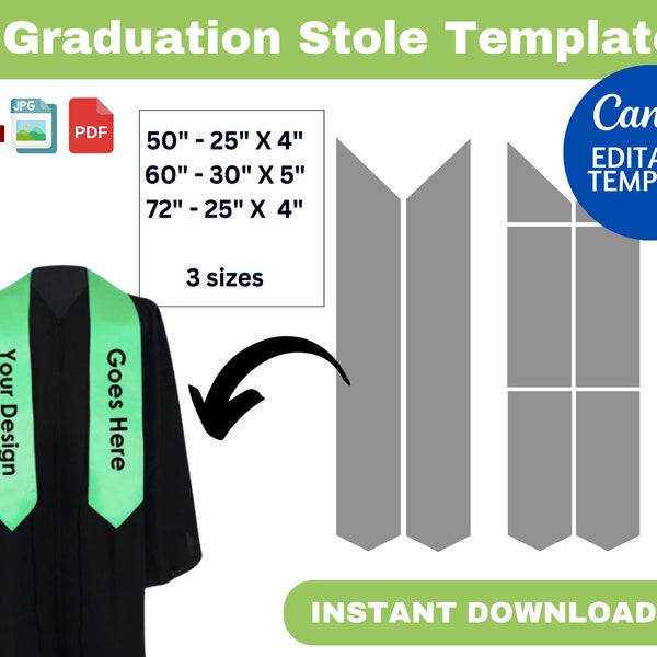 Custom Graduation Sash Templates - Etsy