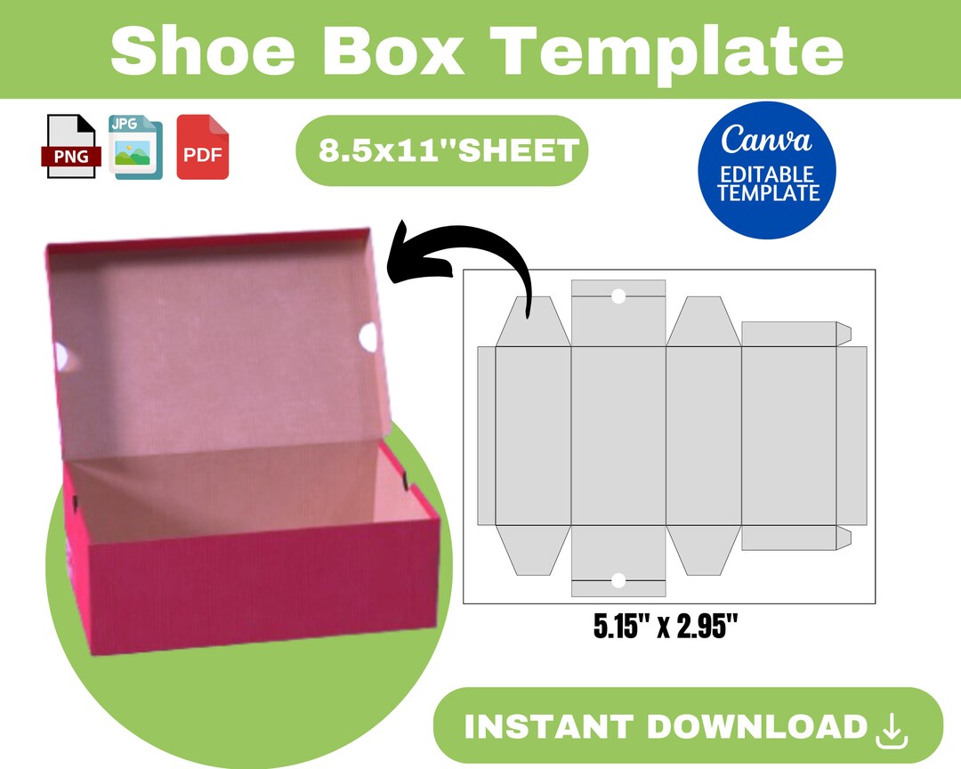 Shoe Box Template, Shoe Box SVG, Sneaker Box Template, Shoe Box Label ...