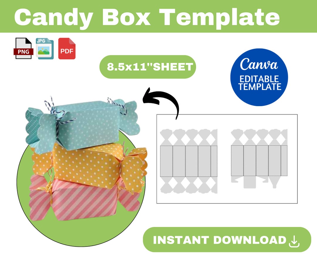 Candy Box Template Candy Box Svg Candy Box Candy Shaped Box Svg