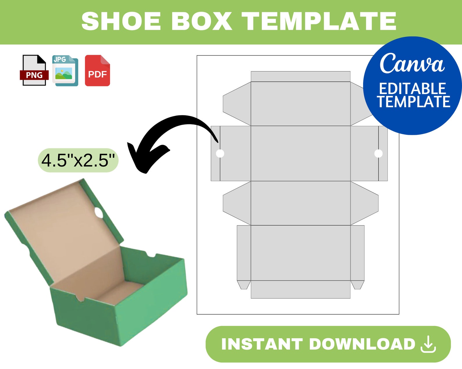 Shoe Box Template, Sneaker Box Template, Custom Shoe Box, Shoe Box ...