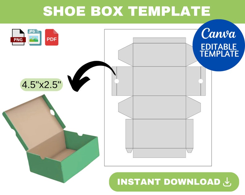 Shoe Box Template, Sneaker Box Template, Custom Shoe Box, Shoe Box ...