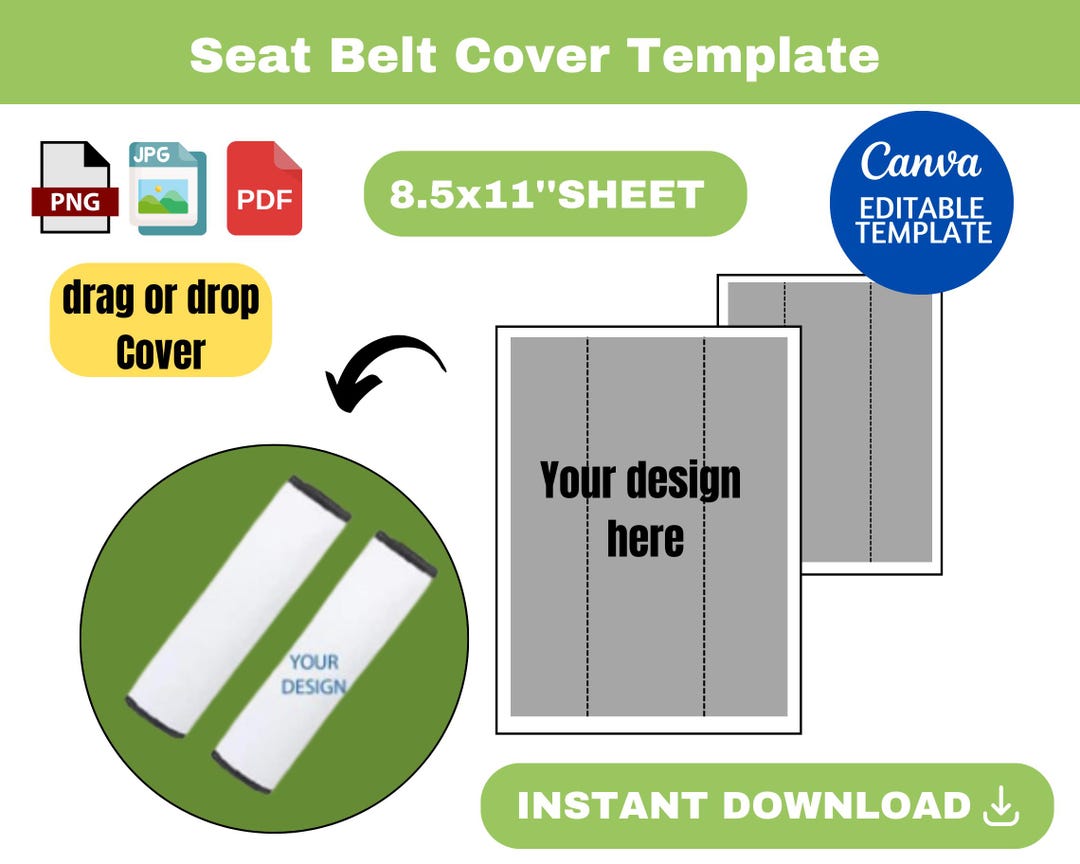Seat Belt Cover Template, Seat Belt Cover SVG, Seat Belt Cover, Seat ...
