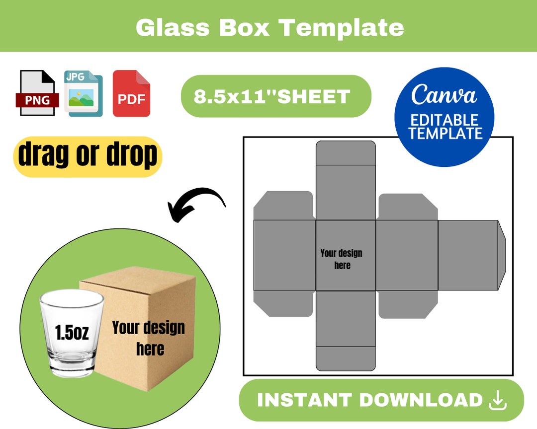 Glass Box Template, Glass Box Template SVG, Glass Gift Box, Glass Box ...