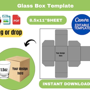 Glass Box Template, Glass Box Template SVG, Glass Gift Box, Glass Box ...