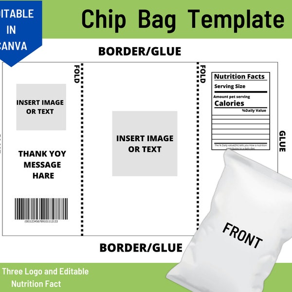 1st Birthday Chip Bag Template, Editable Chip Bags, Bluey Chip Bag ...