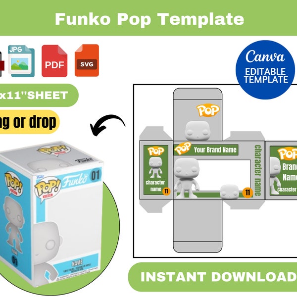 Funko Box Template - Etsy