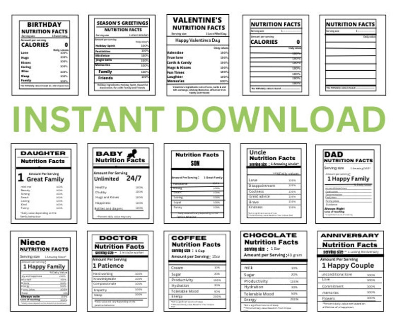 25+ Nutrition Facts Template Bundle, Nutrition Facts SVG, Nutrition ...