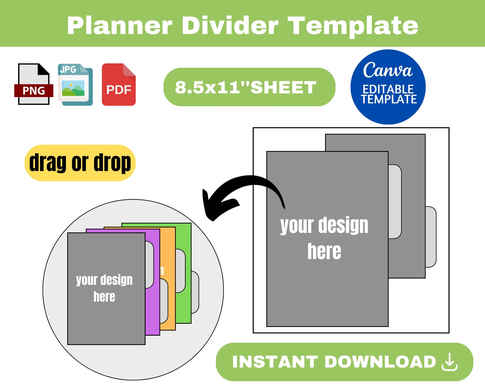 Planner Divider Template, Planner Divider Template SVG, Dividers ...