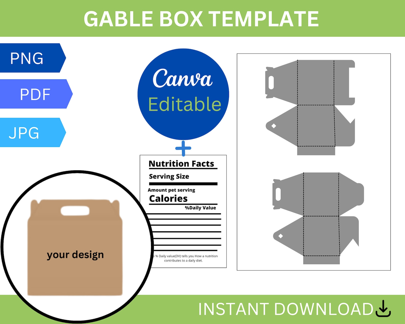 Gable Box Template, Gable Box Svg, Party Favor Box, Box Template Svg ...