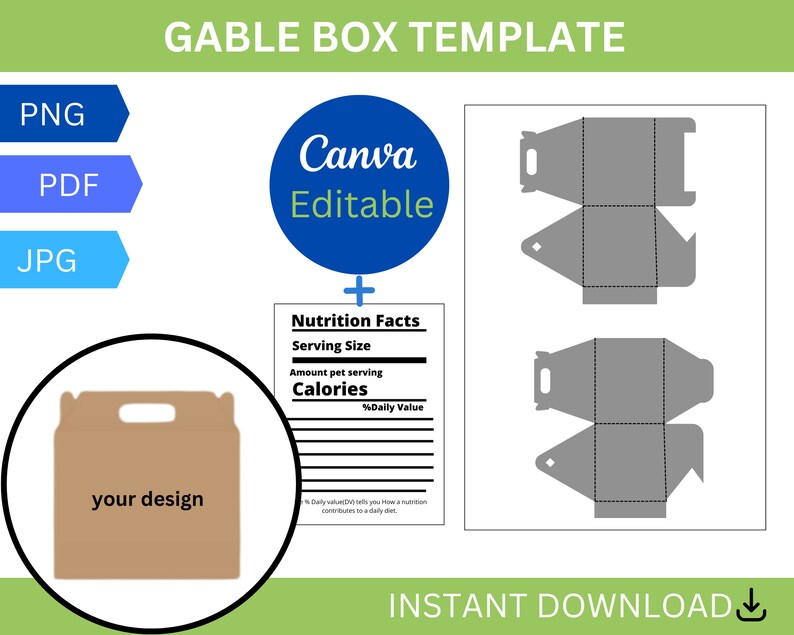 Gable Box Template, Gable Box Svg, Party Favor Box, Box Template Svg ...