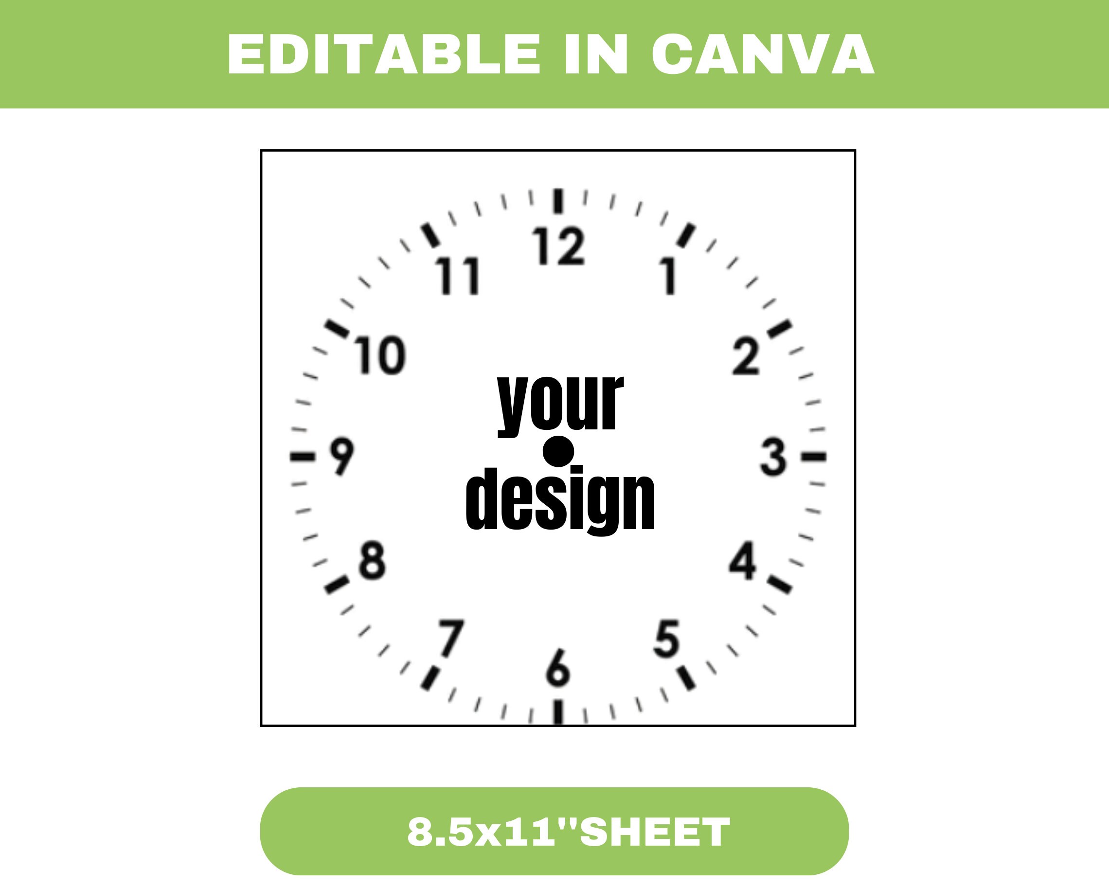 Clock Sublimation, Clock Sublimation SVG, Wall Clock Template, Round ...