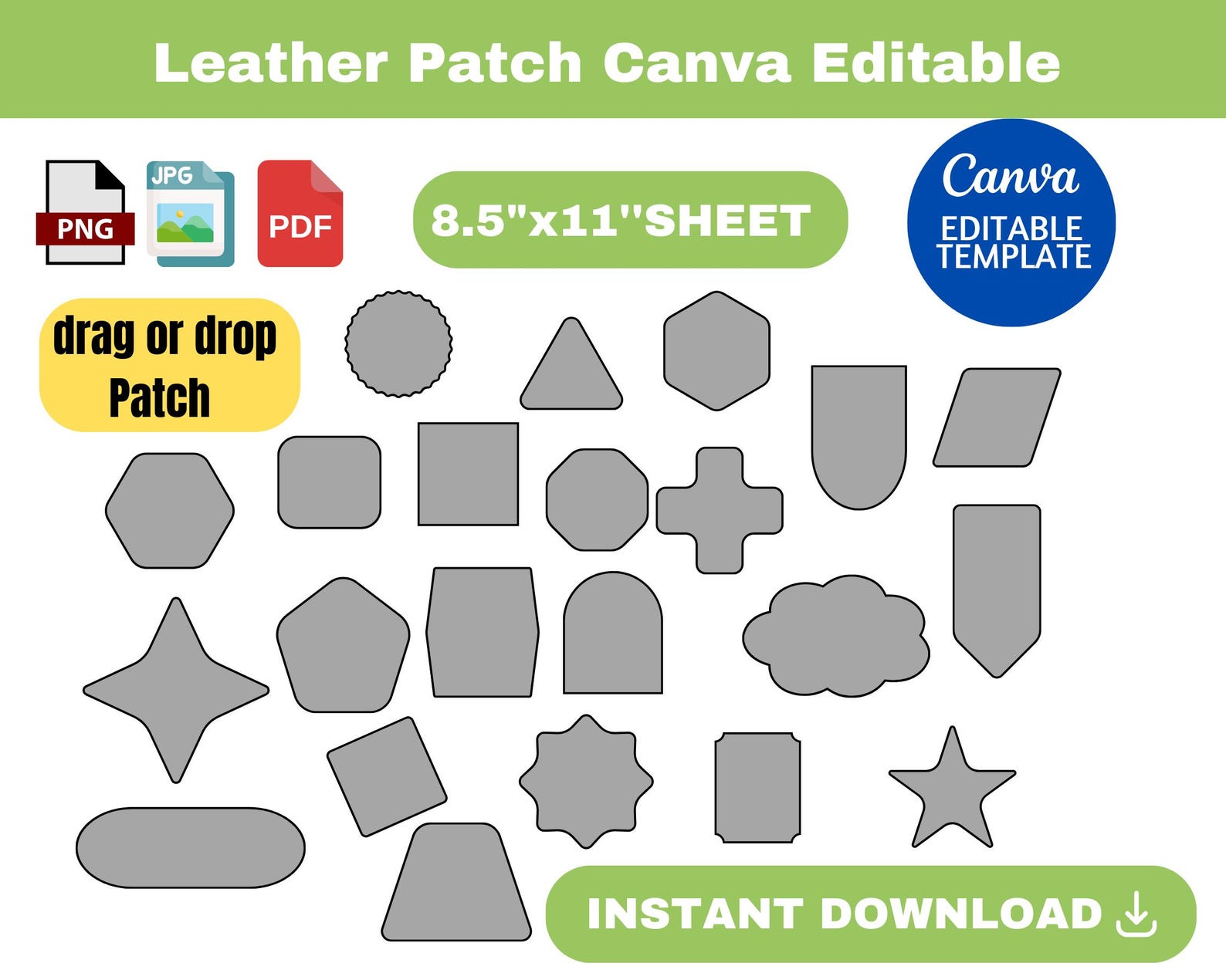 Leather Patch Template, Leather Patch SVG Template, Leather Patch ...