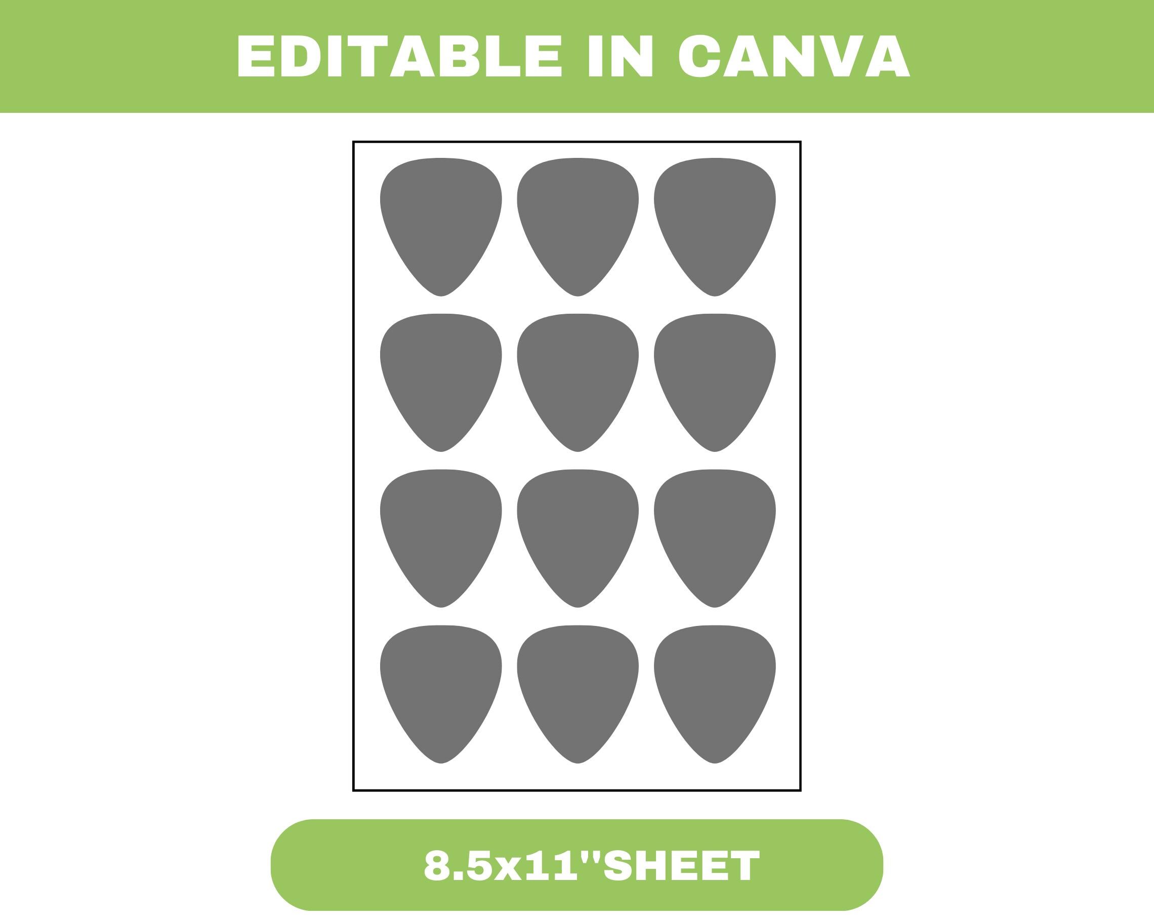 Guitar Pick Template, Guitar Pick SVG, Guitar Music Pick Template ...