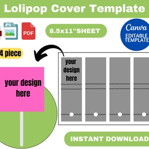 Lollipop Cover Template, Lollipop Cover Template SVG, Lollipop Label ...